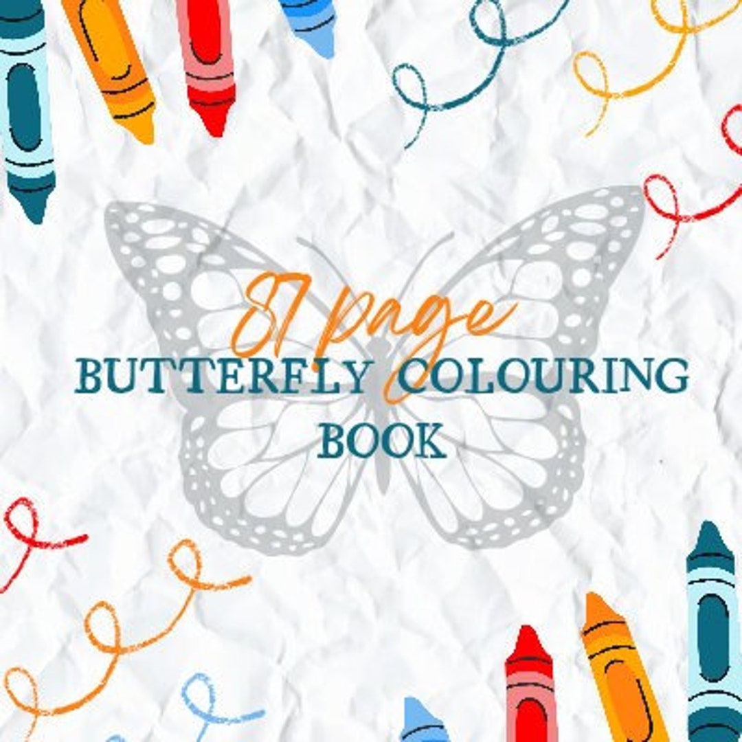 87 Page Butterfly Colouring Book Instant Download - Etsy