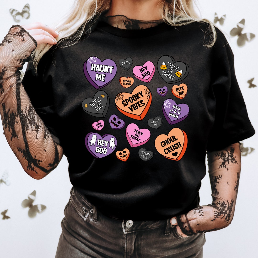 Candy Heart Halloween, Custom DTF, Ready for Press Heat Transfers, DTF ...