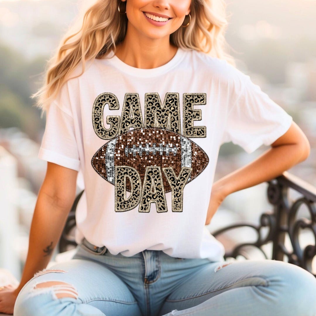 Leopard Game Day Glitter, Custom DTF, Ready for Press Heat Transfers ...