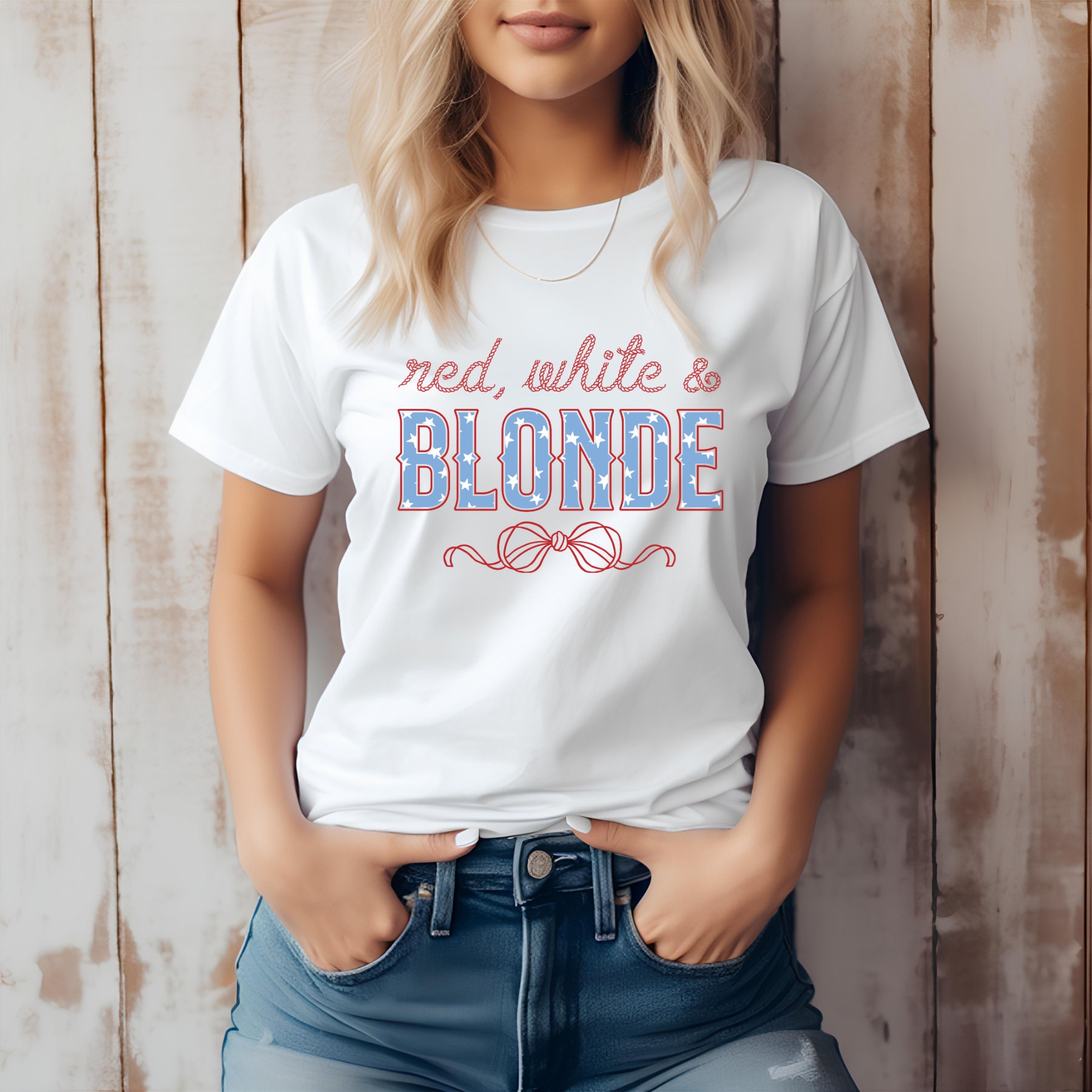 Red, White & Blonde, Custom DTF, Ready for Press Heat Transfers, DTF ...