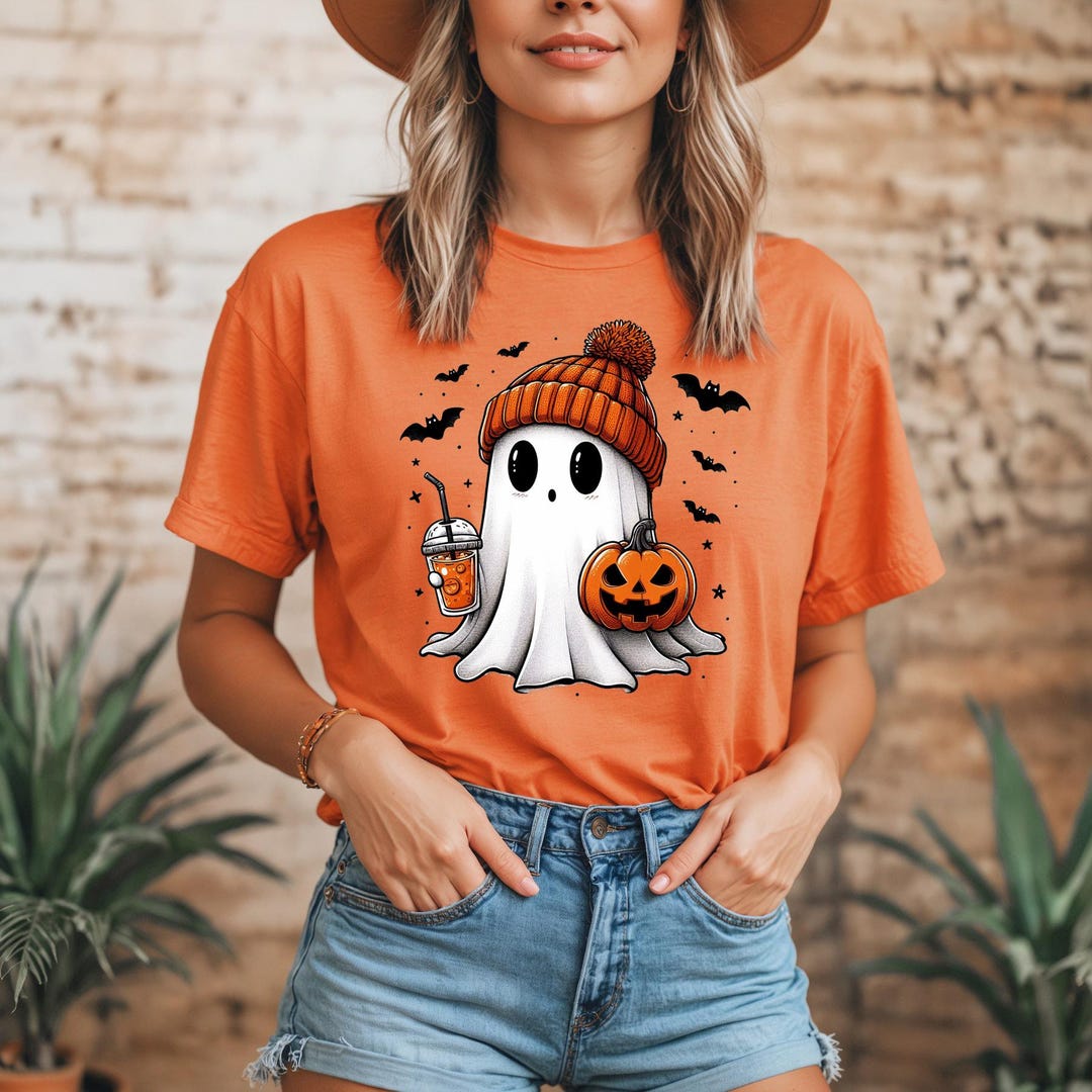 Cute Ghost, Trendy Fall Design, Custom DTF, Ready for Press Heat ...