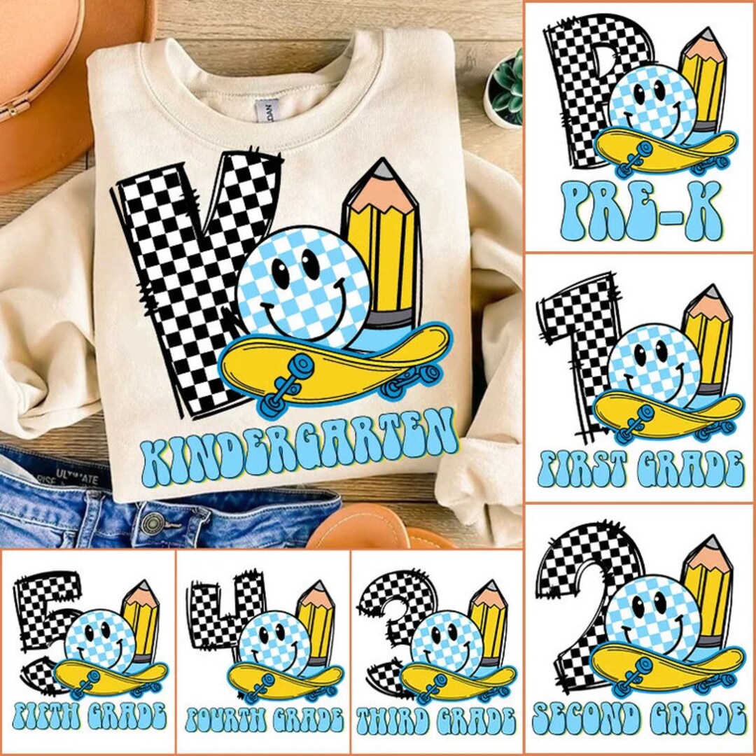 Back to School for Boys, Custom DTF, Ready for Press Heat Transfers ...