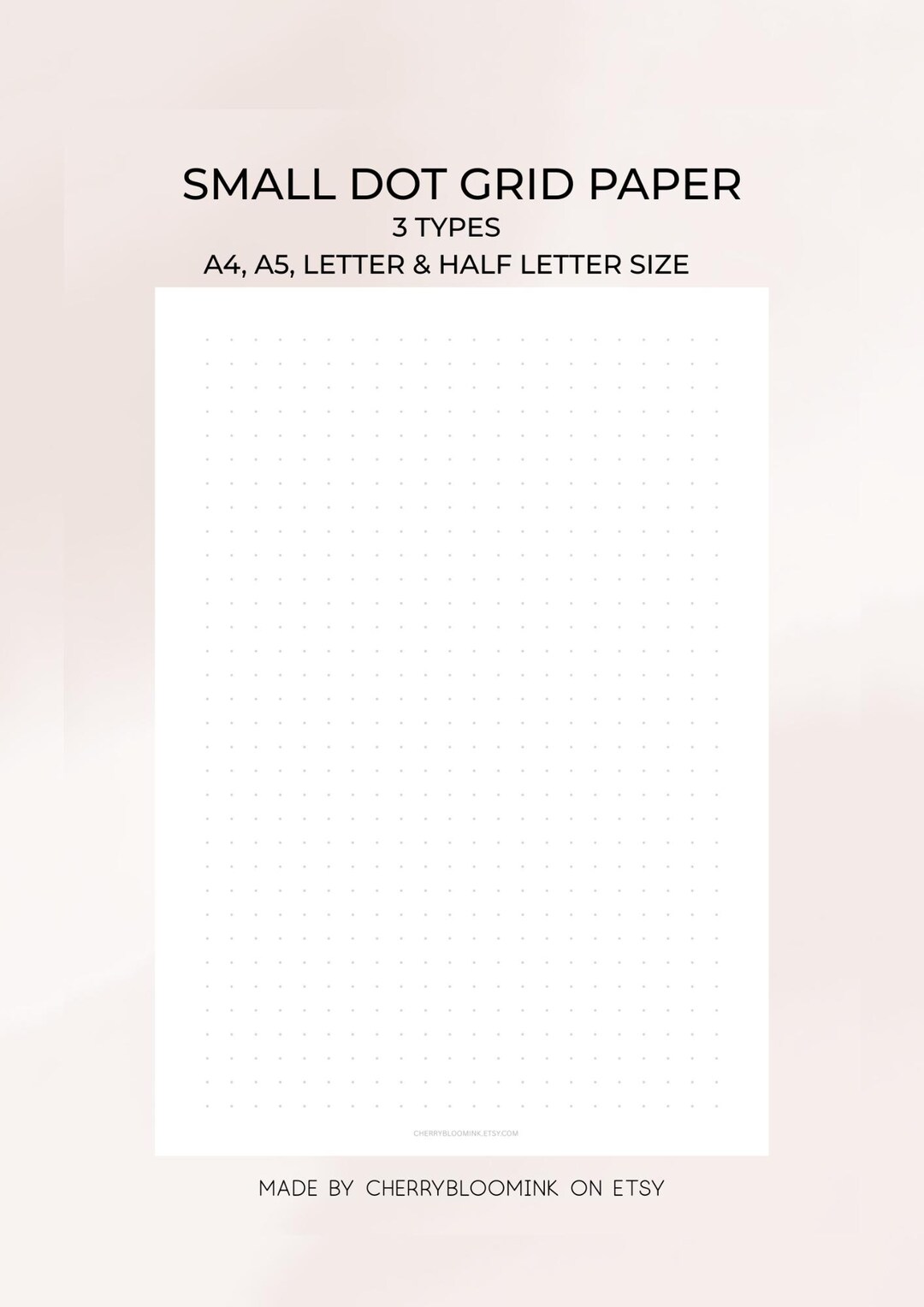 Minimalist Dot Grid Paper Bundle: 3 Versions, 4 Sizes (digital Download ...