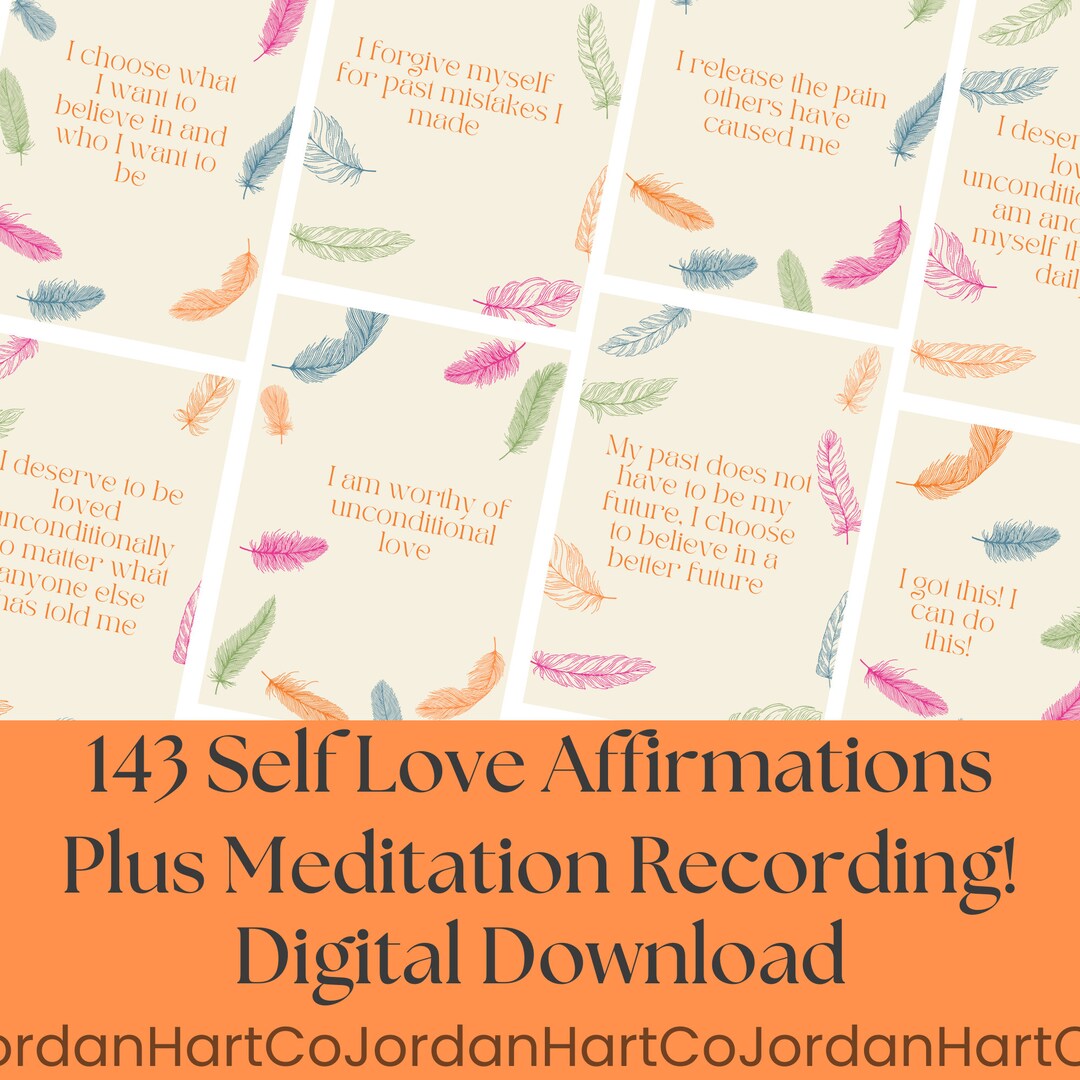 Self Love Affirmation Card Bundle Digital Download 143 Affirmation ...