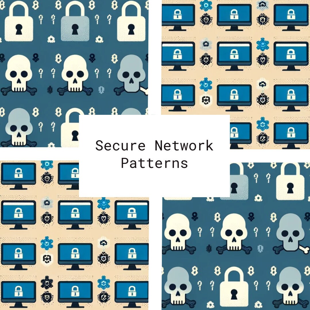 Secure Network Seamless Pattern Collection - 4 Patterns - Etsy