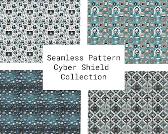 Cyberpunk Inspired Patterns - SEAMLESS - Cyber Backgrounds - 12 Designs ...