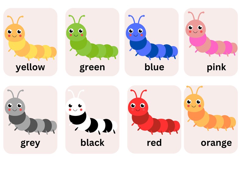 Colour Vocabulary Flashcards - Etsy