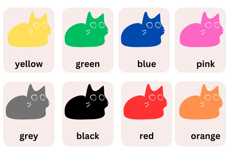 Colour Vocabulary Flashcards - Etsy