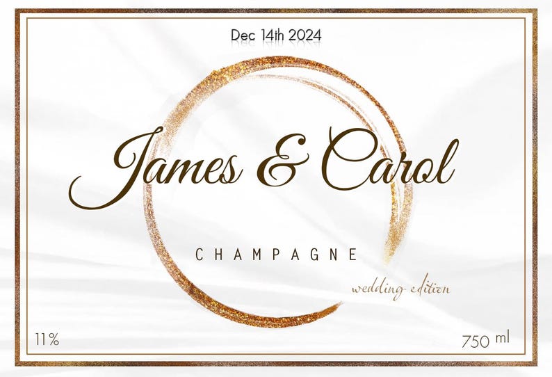 Champagne Label Wedding Edition - NO CANVA - Etsy