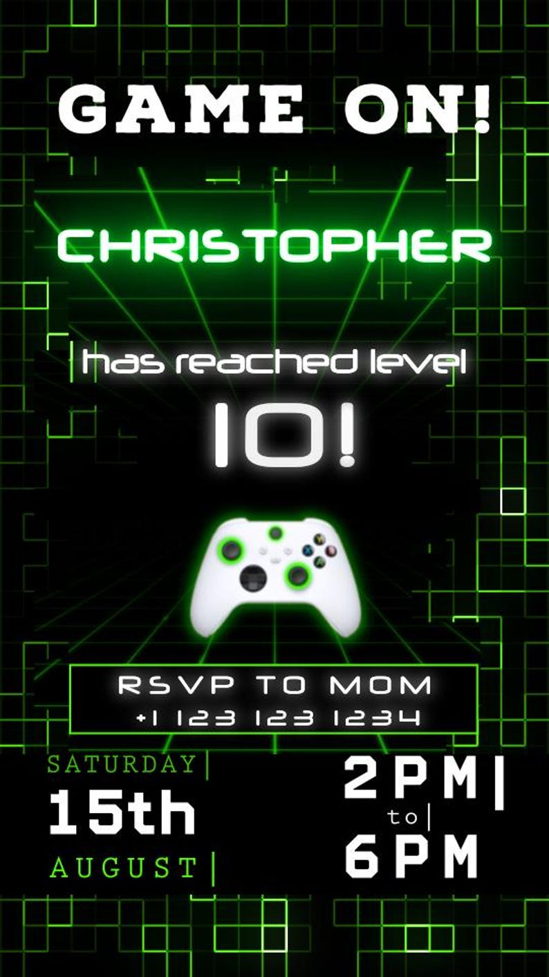 Gaming Birthday Digital Video Invitation-no Canva ! - Etsy