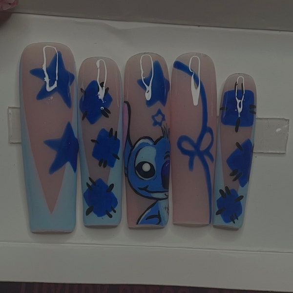 Lilo and Stitch Nails - Etsy