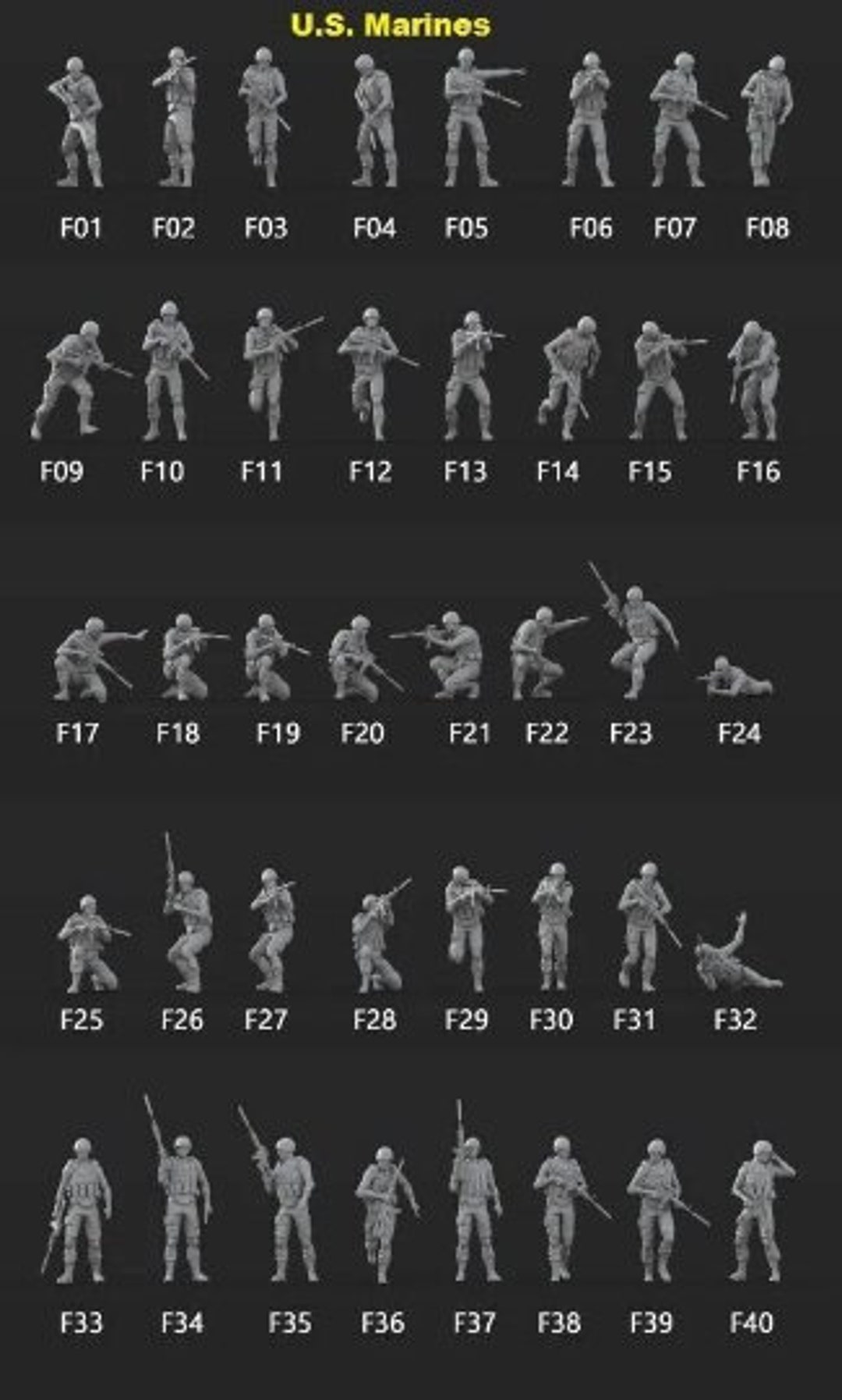 US Marines Soldier High Quality STL File Printer Model Gift Movie Lover ...