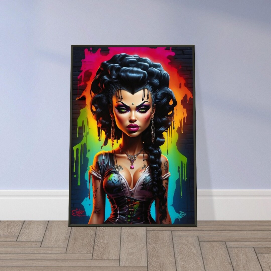 Wall Art Poster goth Bride of Frankenstein Paper Metal Framed Poster - Etsy