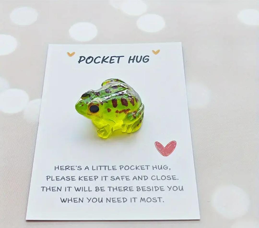 Frog Hug Pocket Greeting Card Perfect for Birthdays Toads Car Pendant ...
