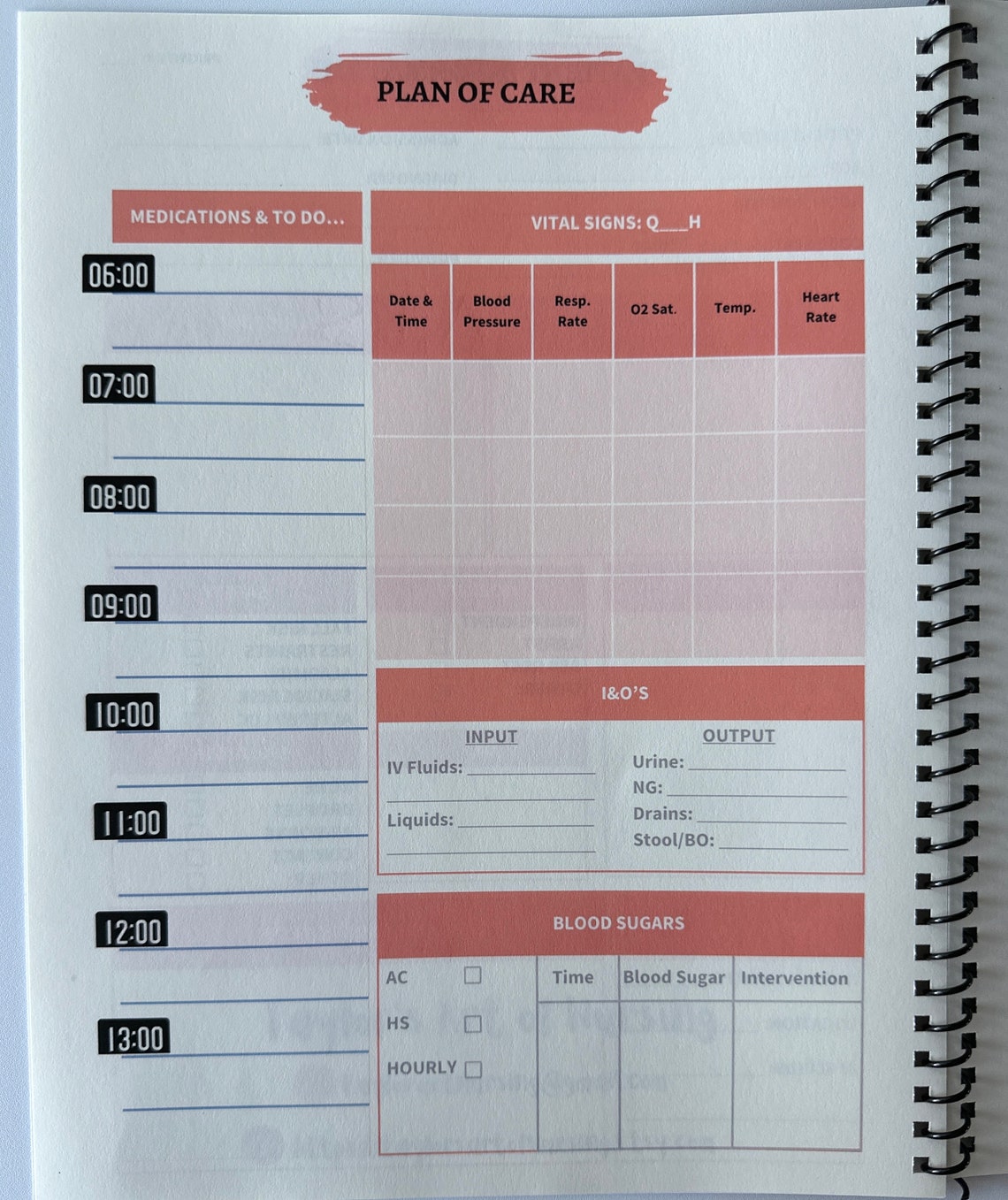 Nursing Report Notebook Spiral Bound 40 Patients - Etsy