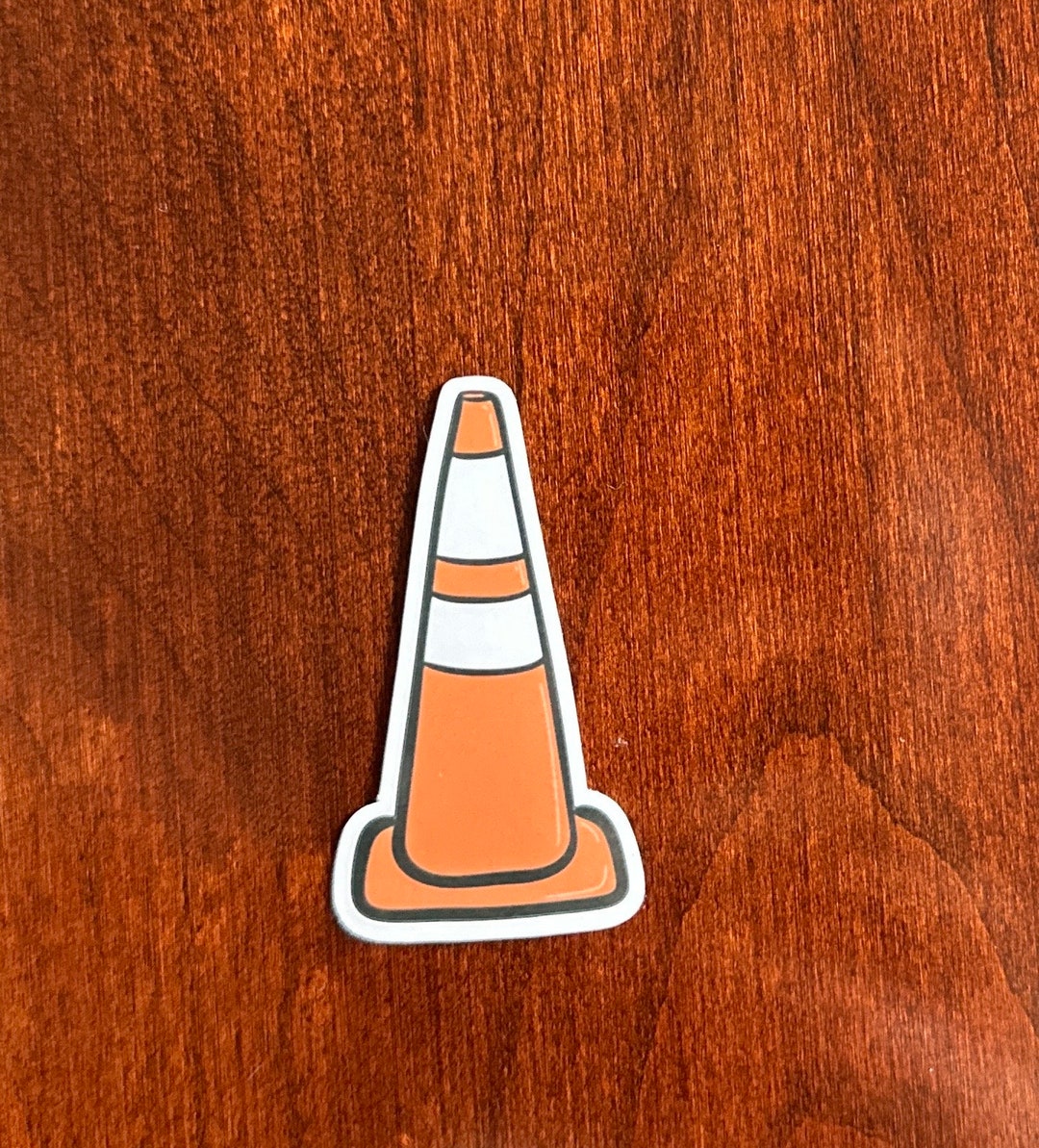 Construction Cone | Sticker | Glossy Finish - Etsy