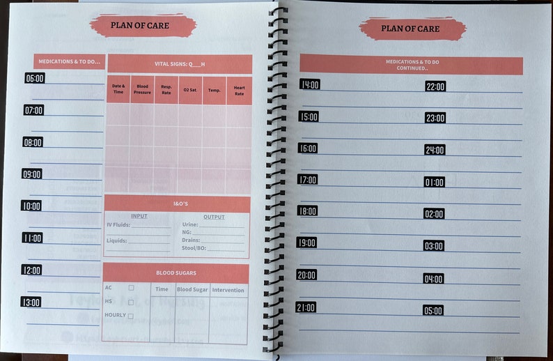 Nursing Report Notebook | Spiral Bound | 40 Patients - Etsy