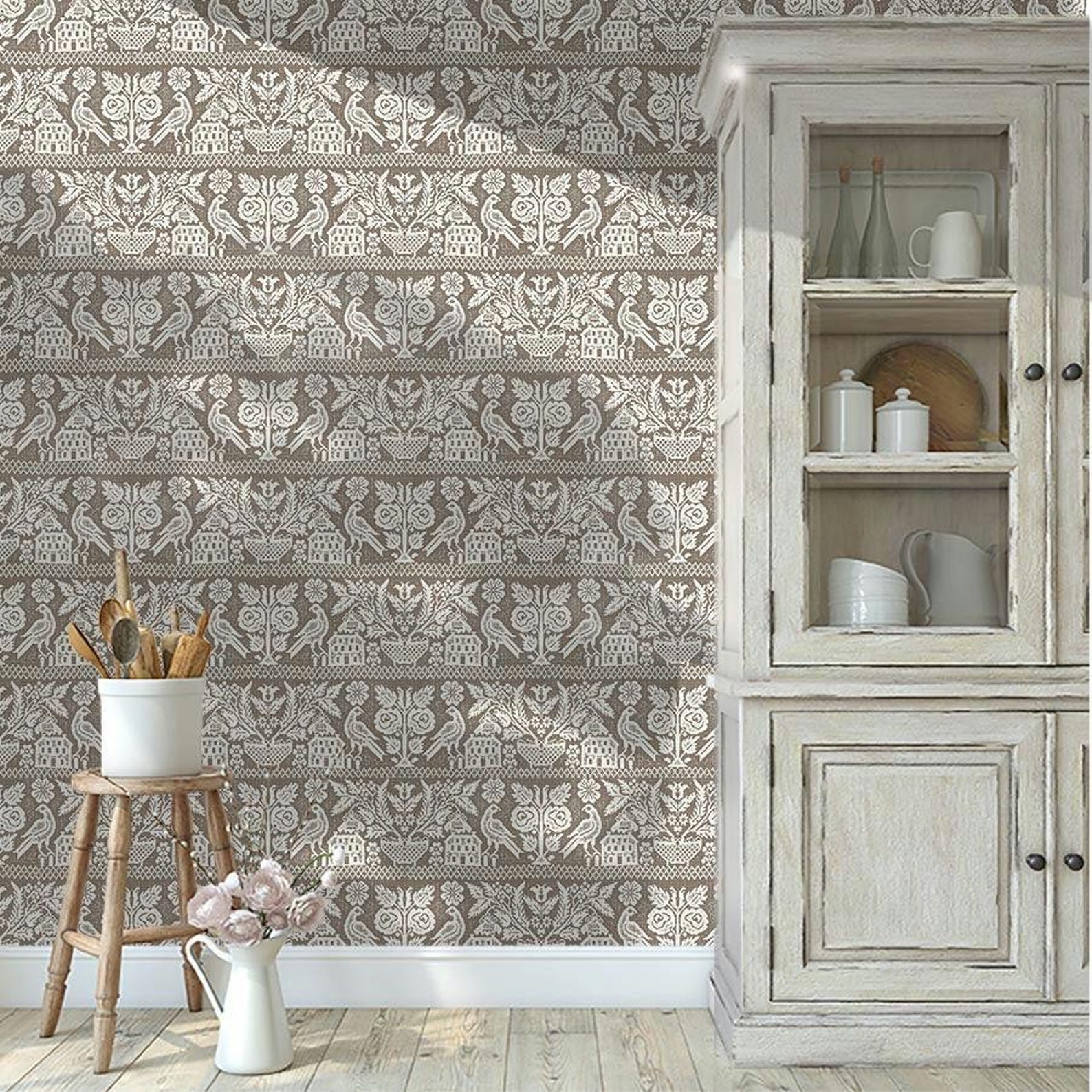 ADELPHI COVERLET WALLPAPER C.1840 * Design Inspired by an Antique ...