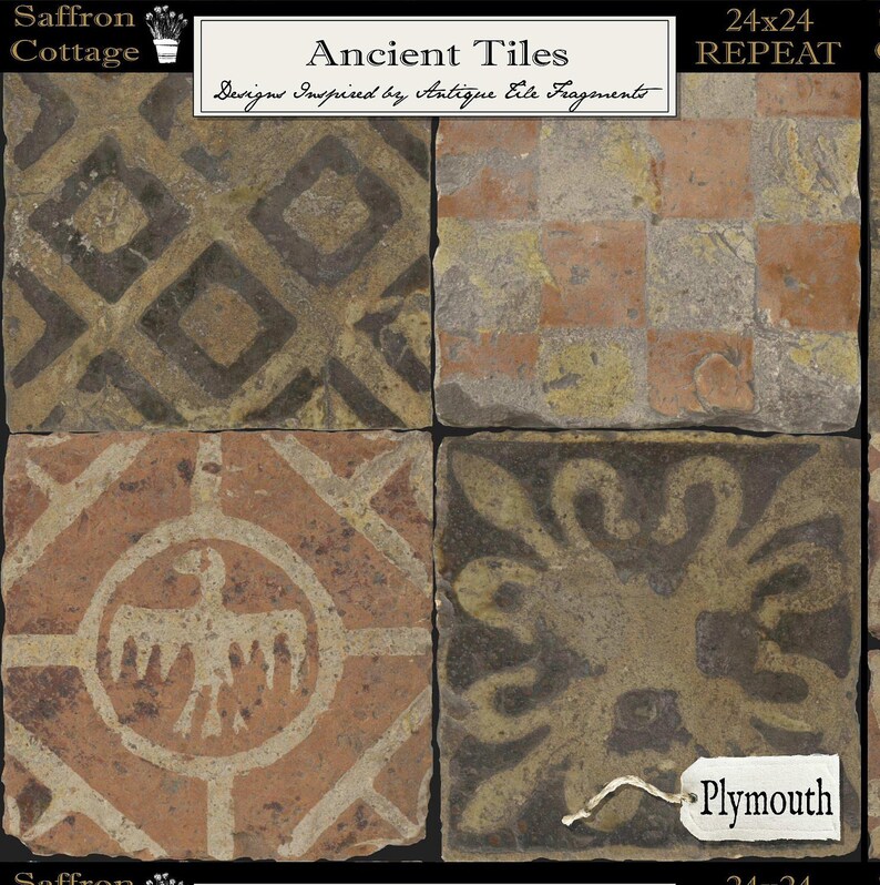 ANCIENT TILES * 13-103 * PLYMOUTH Inspired by Ancient Tile Fragments ...