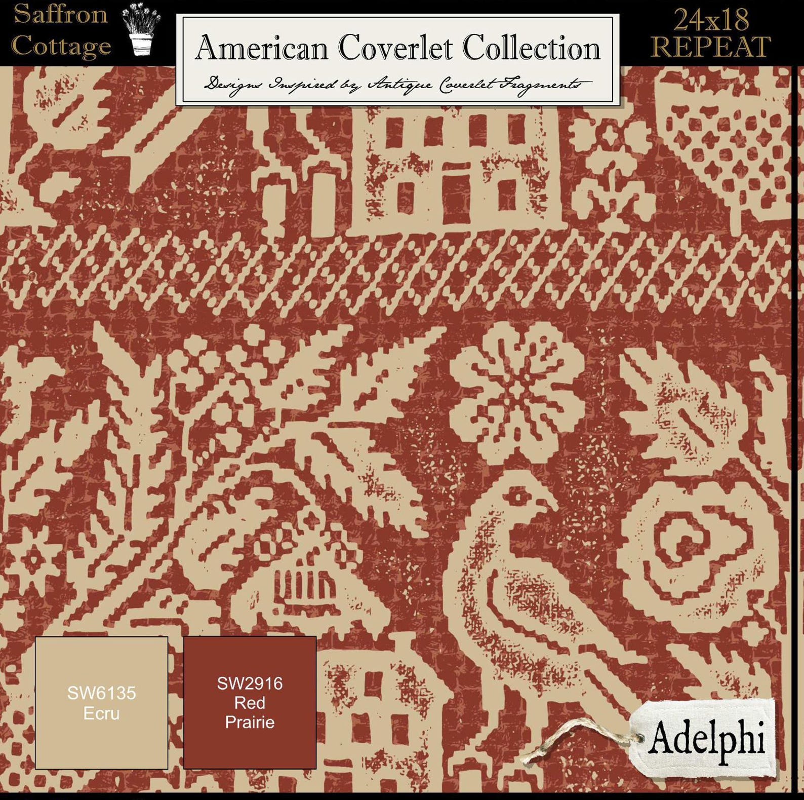 ADELPHI COVERLET WALLPAPER C.1840 * Design Inspired by an Antique ...