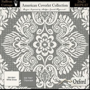 AMERICAN COVERLET Collection * 02-115 * OXFORD Pattern C.1838 * Amazing ...