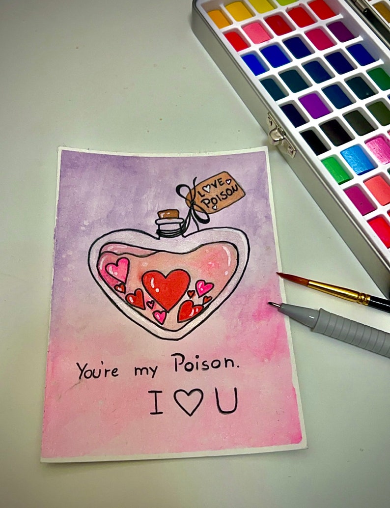 Love Poison Valentines Card You're My Poison Gift Card - Etsy