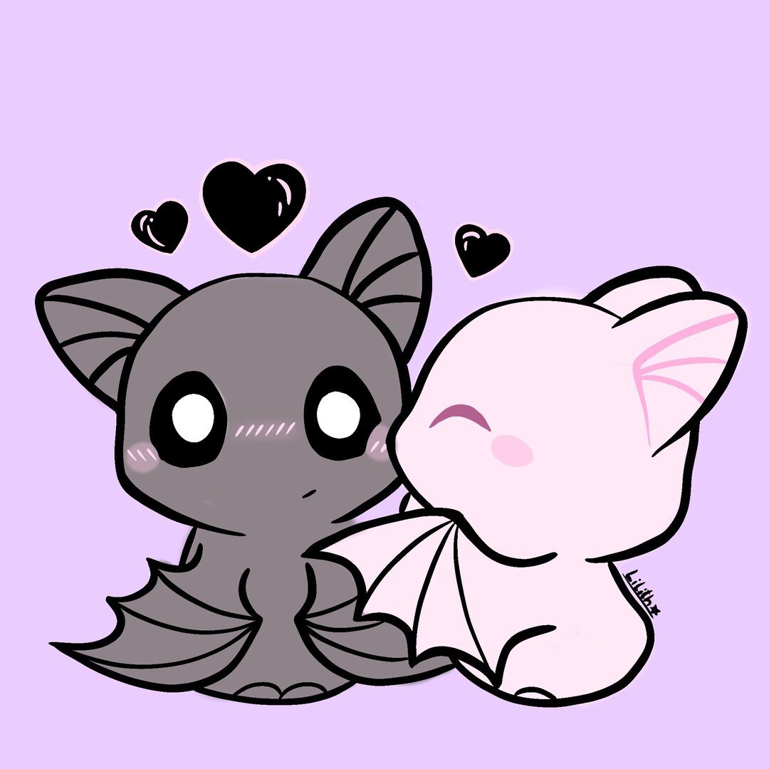 Bat Couple Digital Download to Print Yourself Digital Article - Etsy