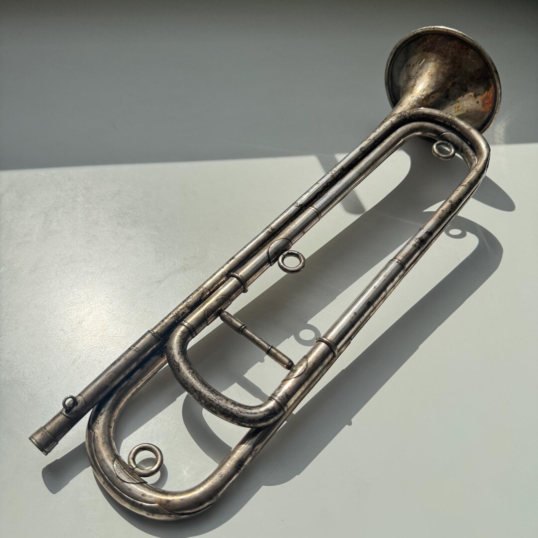 Vintage Couesnon Cavalry Trumpet | Silver-plated Military Bugle ...