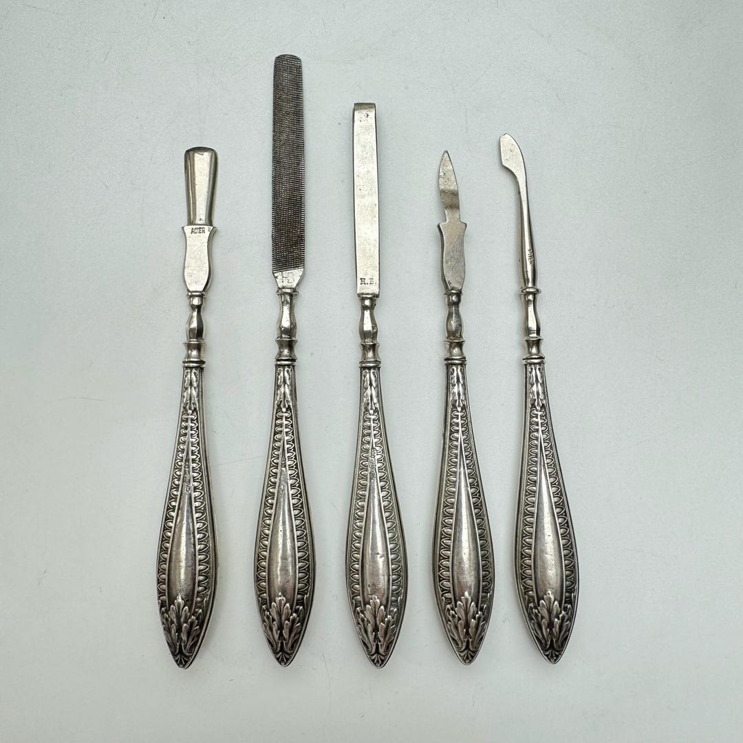 Vintage Silver Manicure Set of 5 - 800 Silver - Etsy Australia