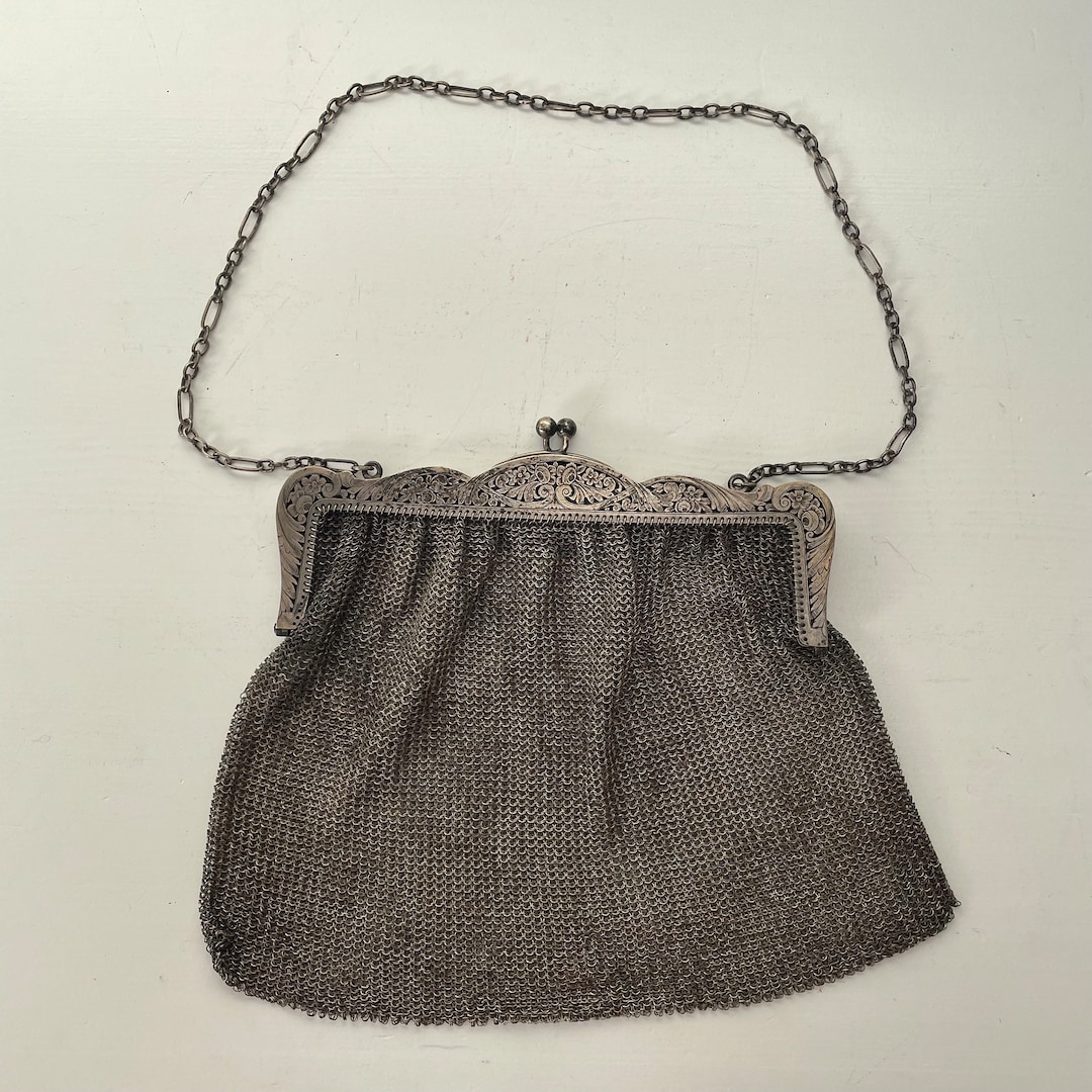 Antique Silver Chainmail Purse With Decorative Top - Etsy