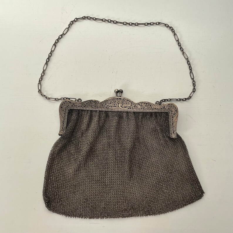Antique Silver Chainmail Purse With Decorative Top - Etsy