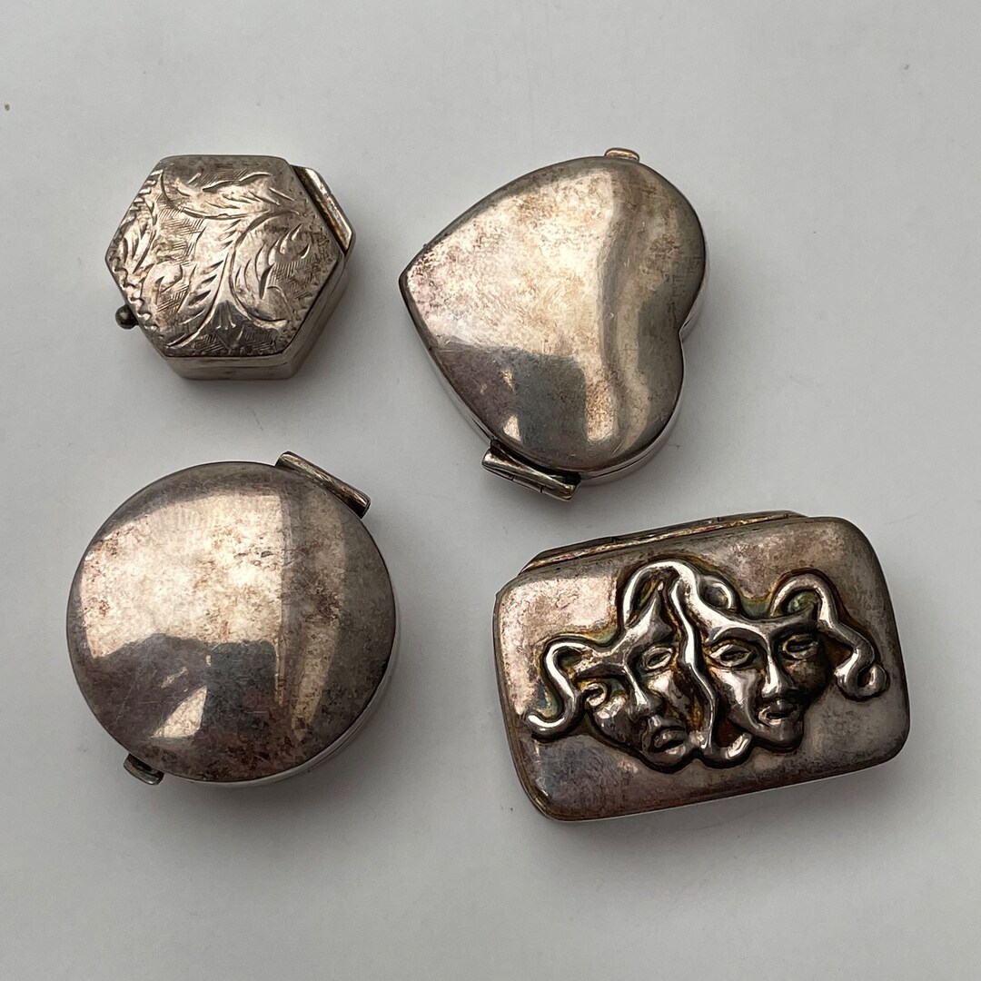 Vintage Set of Four 925 Silver Boxes - Etsy