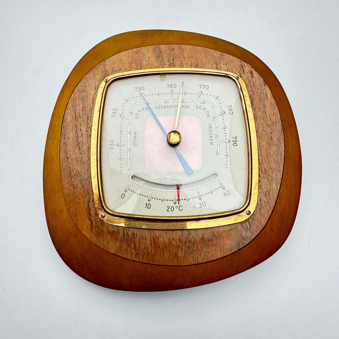 Vintage Sundo Wooden Barometer With Thermometer - 1963 - Etsy