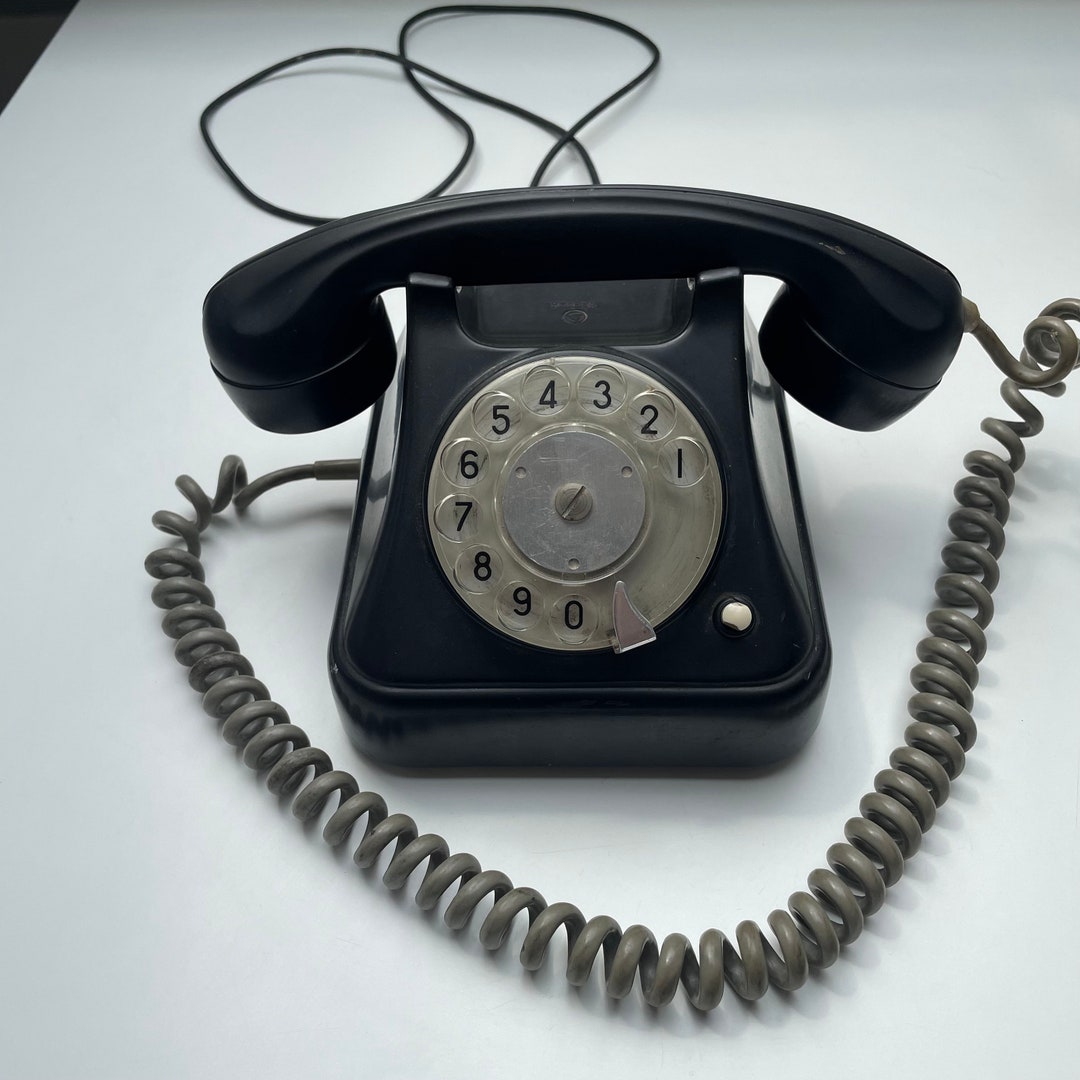 Vintage Black Bakelite Telephone by Albiswerk, Zurich A.G., 1950s - Etsy