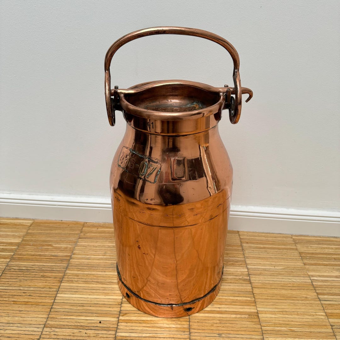 Vintage Copper Milk Pot With Functional Cover and Serial Numbers - Etsy