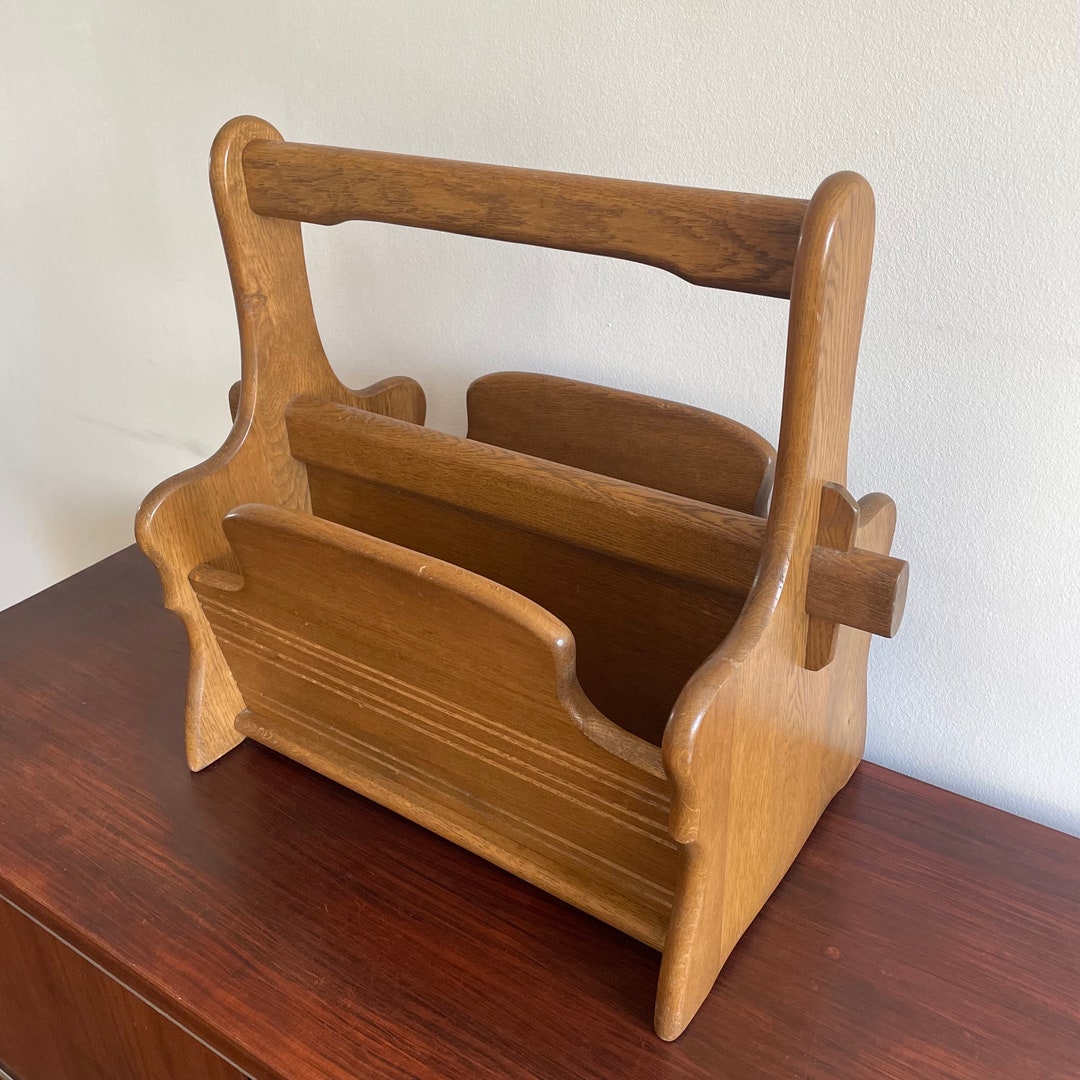 Vintage Wooden Newspaper Stand - Living Room Decor - 80s-90s - Etsy