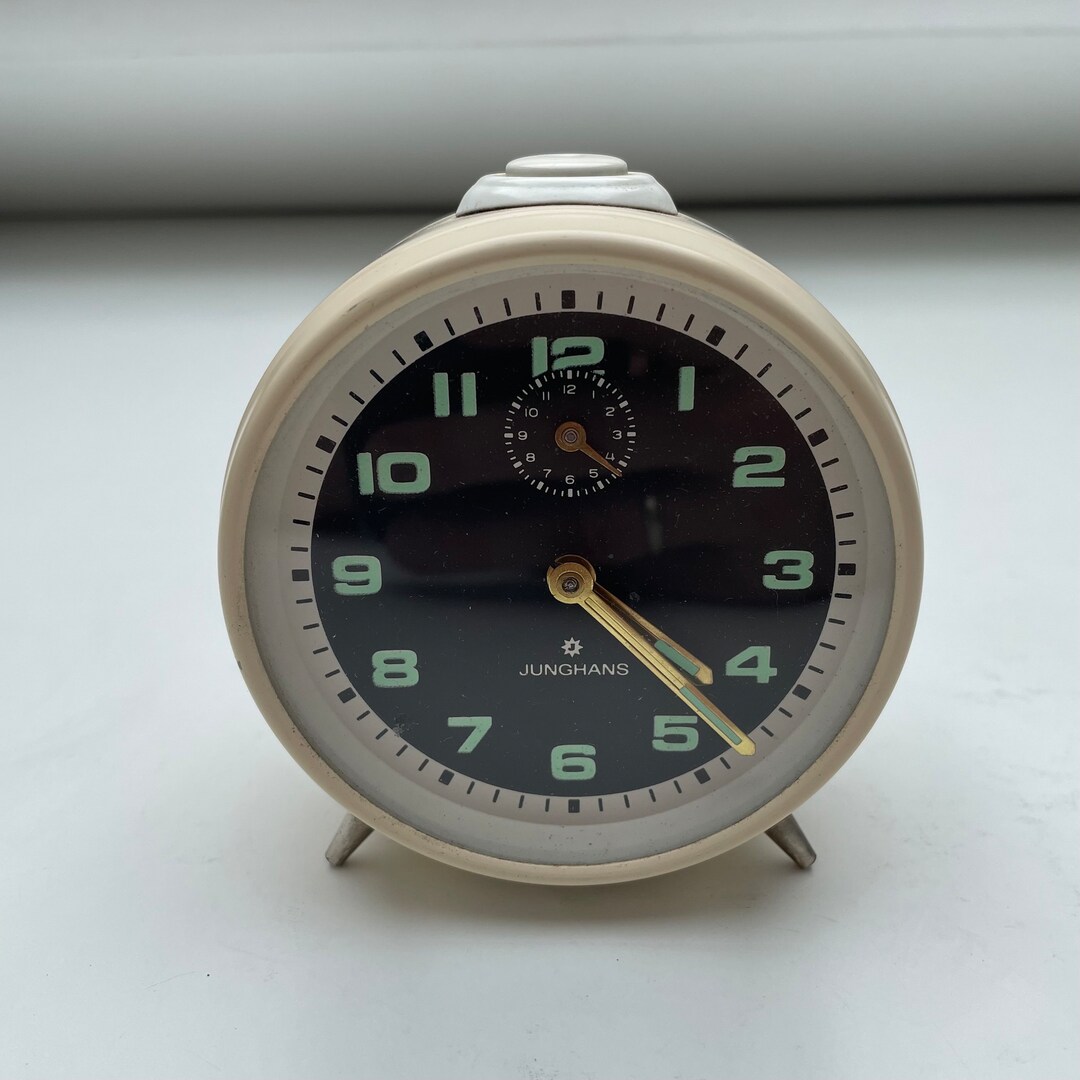 Vintage Ivory Circle Alarm Clock Junghans - Etsy