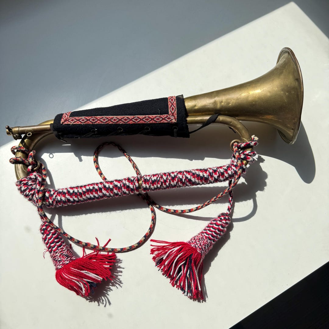 Vintage Couesnon Brass Military Bugle – French Bugle With Tricolor Cord ...