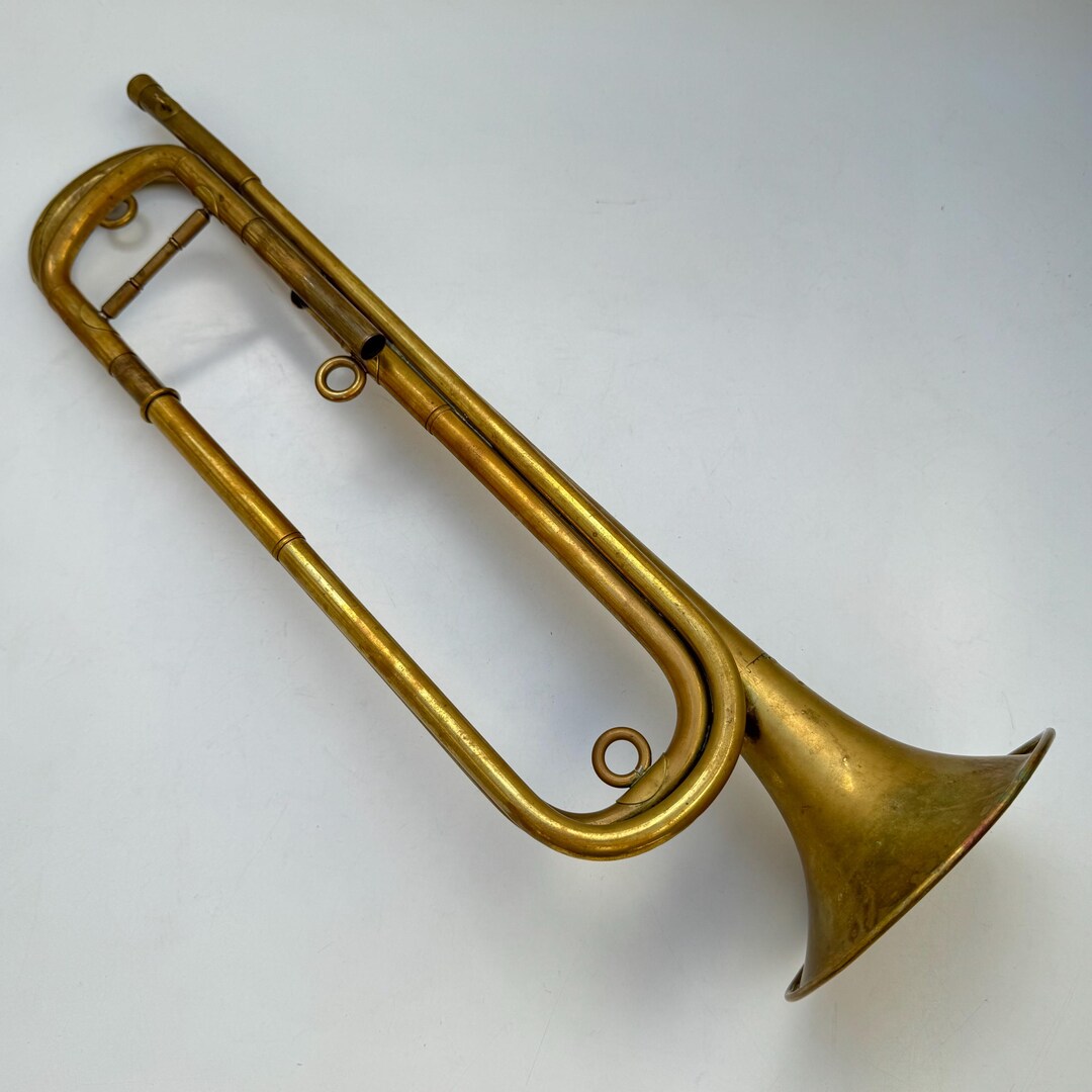 Vintage Couesnon Military Bugle – French Brass Cavalry Trumpet, Signed ...