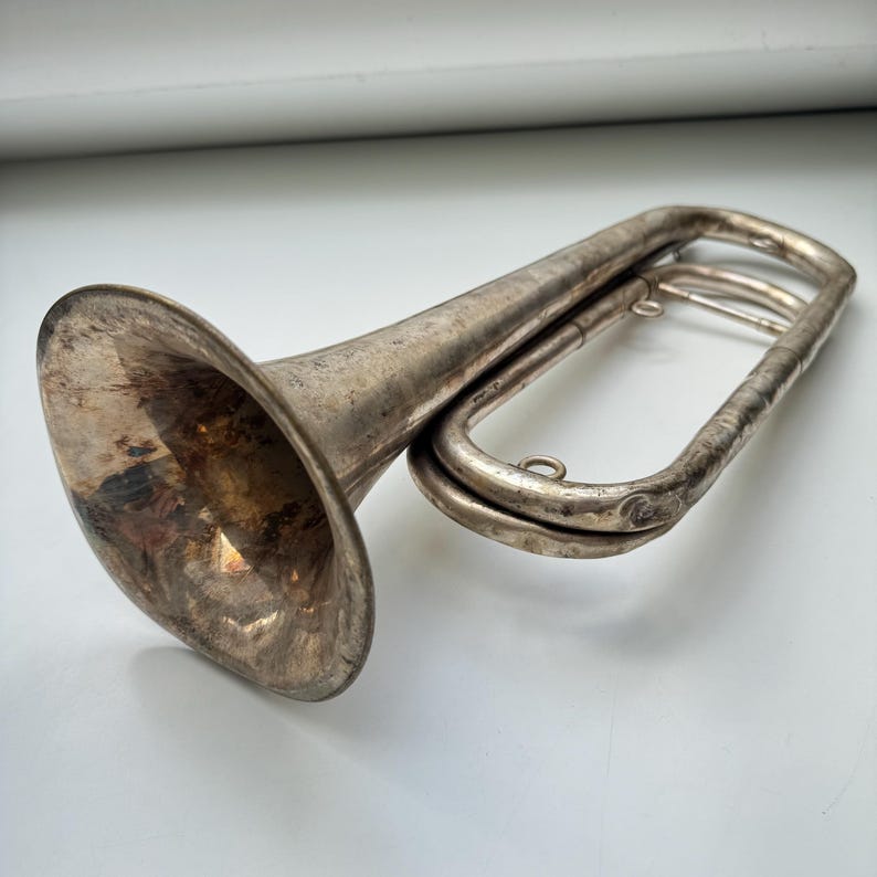 Vintage Couesnon Cavalry Trumpet – Silver-plated Military Bugle, Paris ...