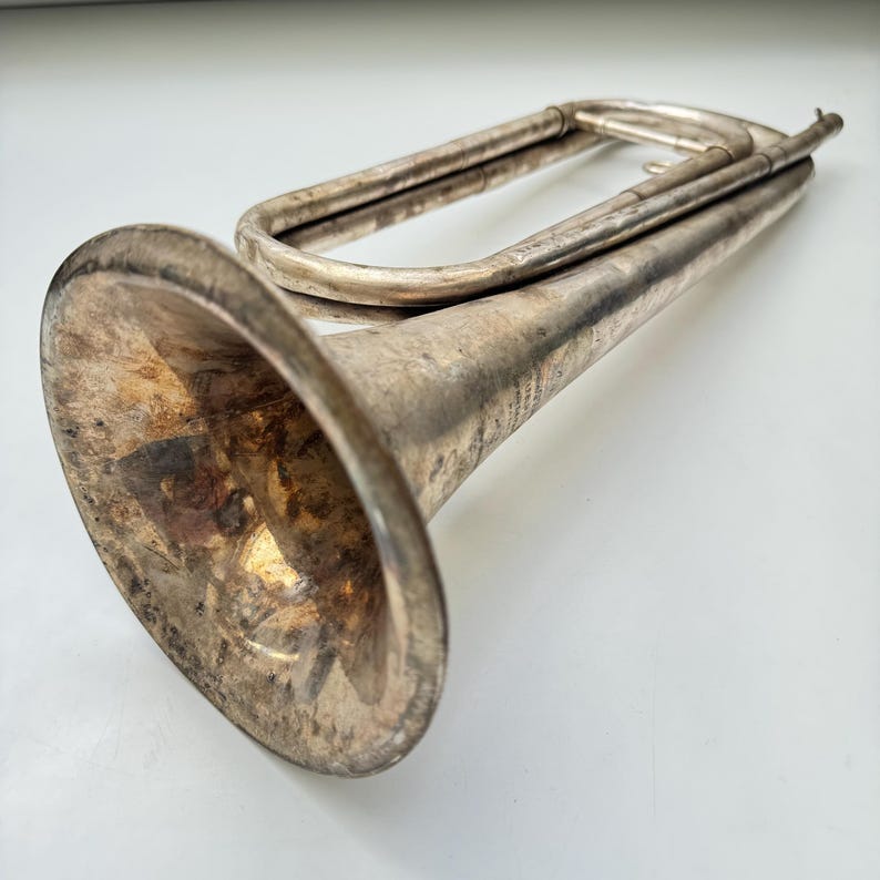Vintage Couesnon Cavalry Trumpet – Silver-plated Military Bugle, Paris ...