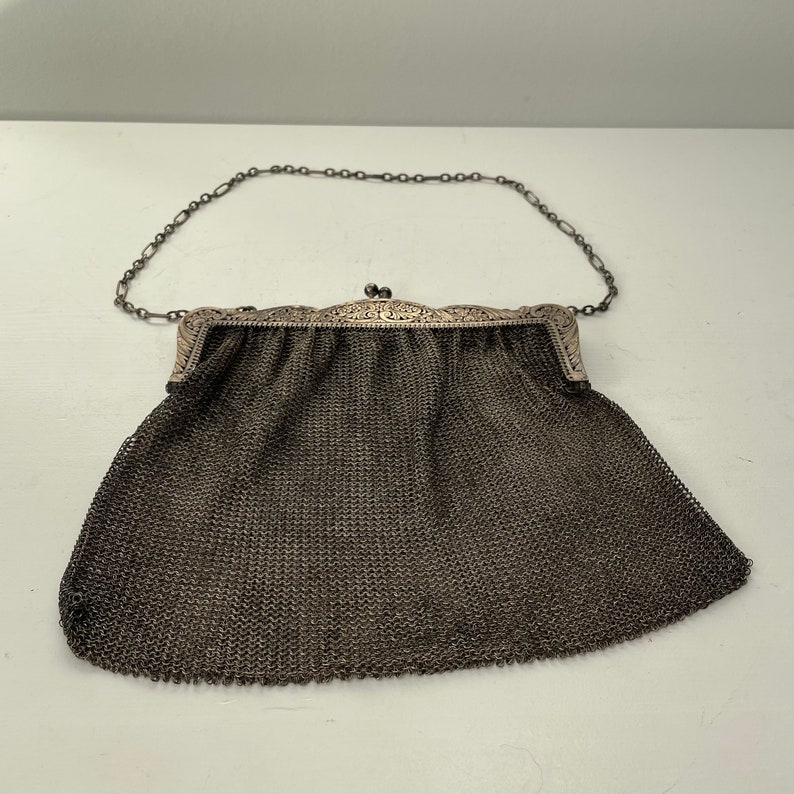 Antique Silver Chainmail Purse With Decorative Top - Etsy