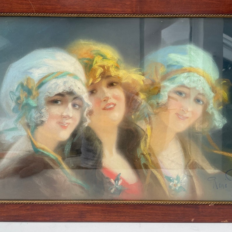 René Louis Pean Original Vintage Pastel Art - Etsy