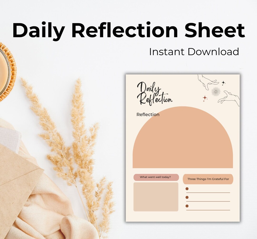 Bohemian Daily Reflection Daily Reflection Sheet Daily Gratitude - Etsy