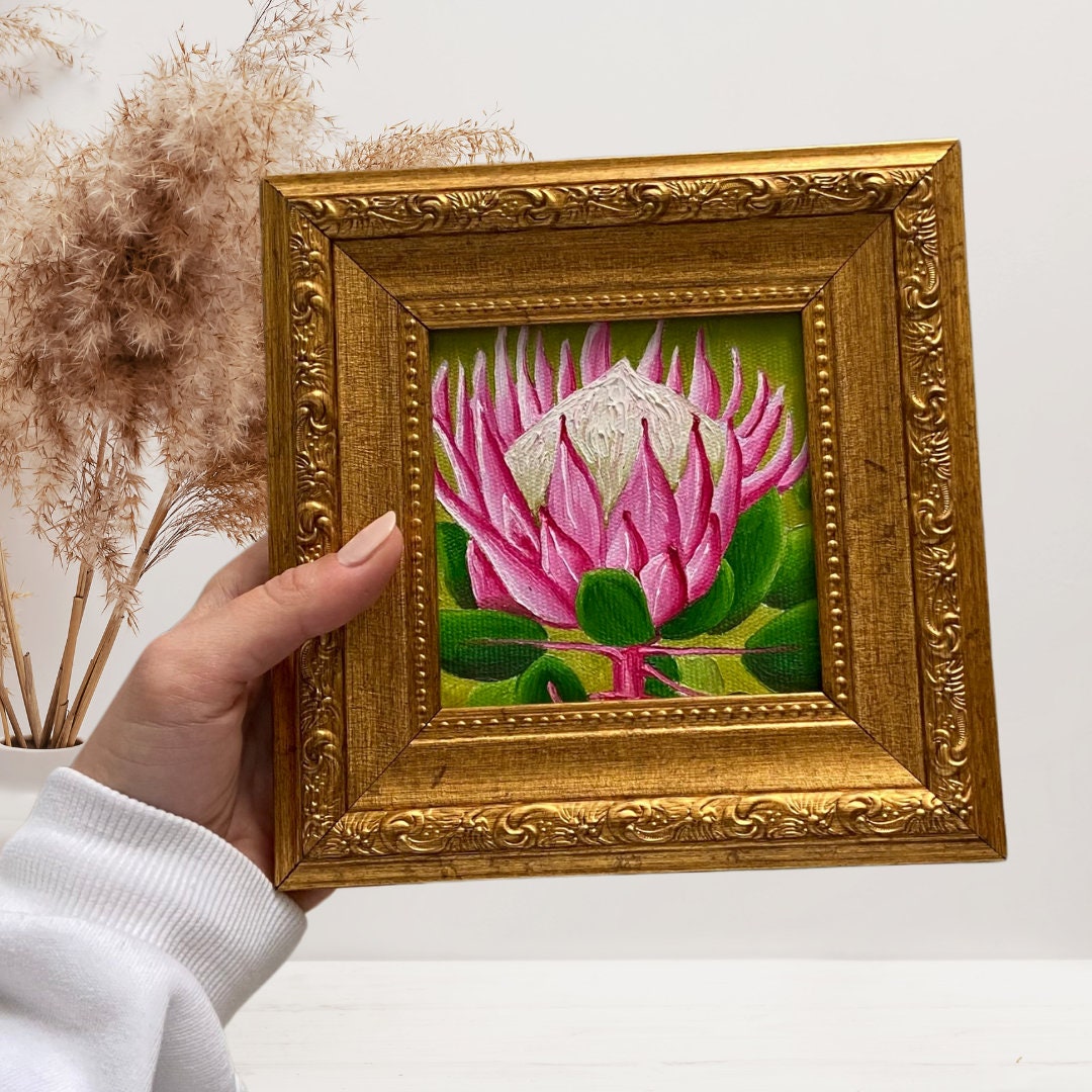 Original Flowers Oilpainting, 4X4 Home Decor for Kitchen or Living Room ...