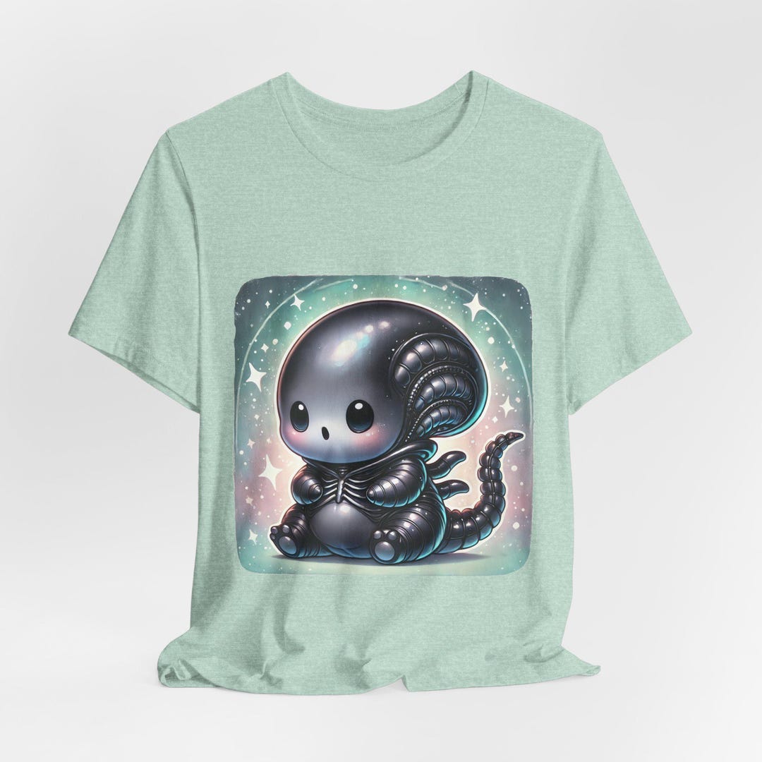 Xenomorph Cute Alien Tee, Round Adorable Unisex Shirt, Sci-fi Fan Gift ...