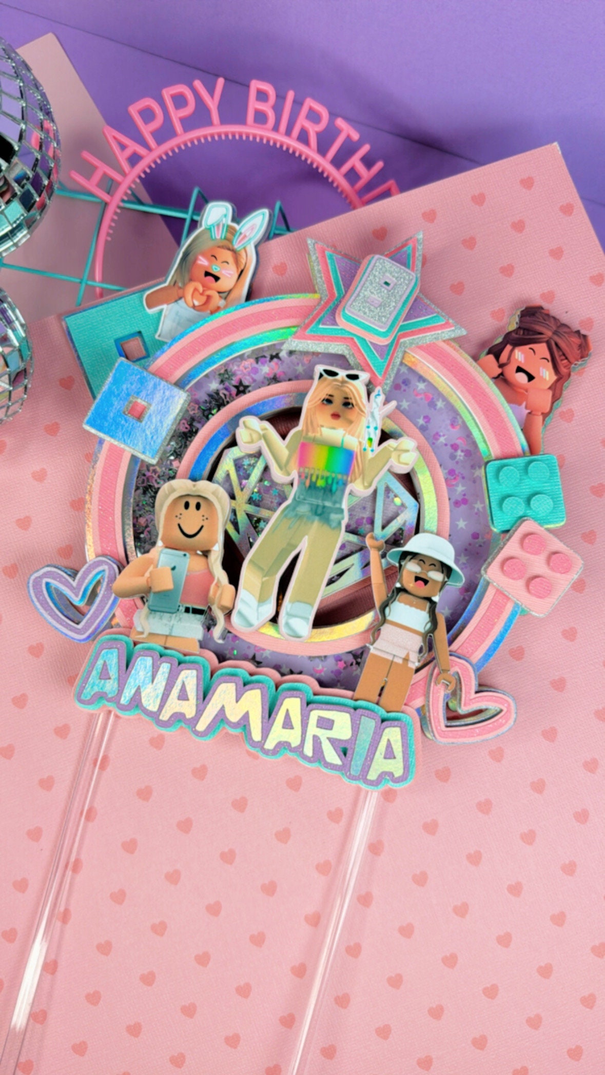 Girls Cake Topper / Girl Gamer Cake Topper / Roblox Cake Topper / Dolly ...