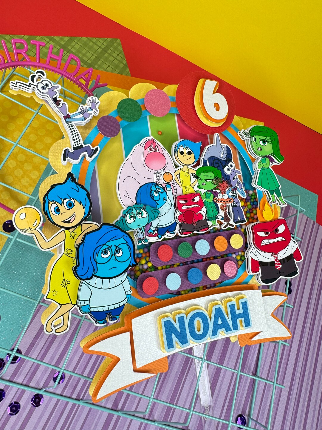 Inside Out 2 Cake Topper/ Inside Out Shaker Topper/ Inside Out Birthday ...