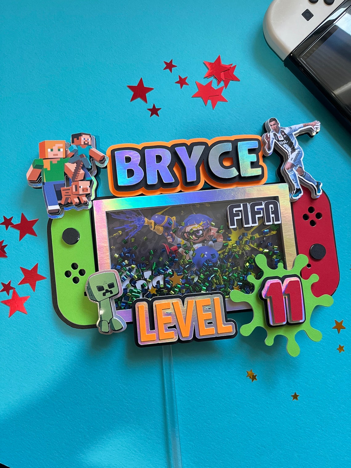 Gamer Cake Topper / Nintendo Switch Cake Topper / Smash Bros Cake ...