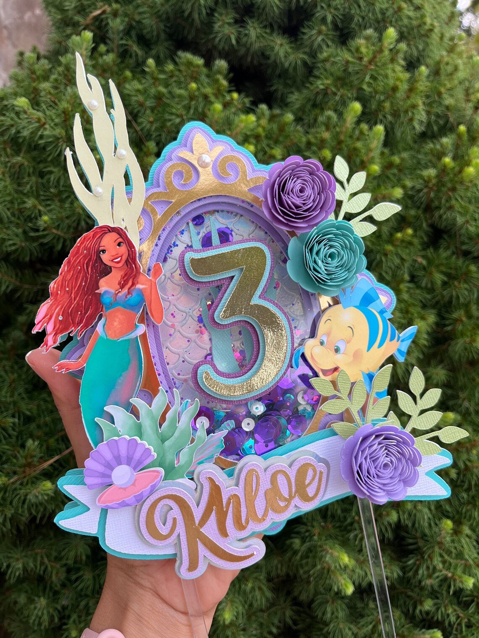 Little Mermaid Cake Topper / Black Little Mermaid Topper /princess Cake ...